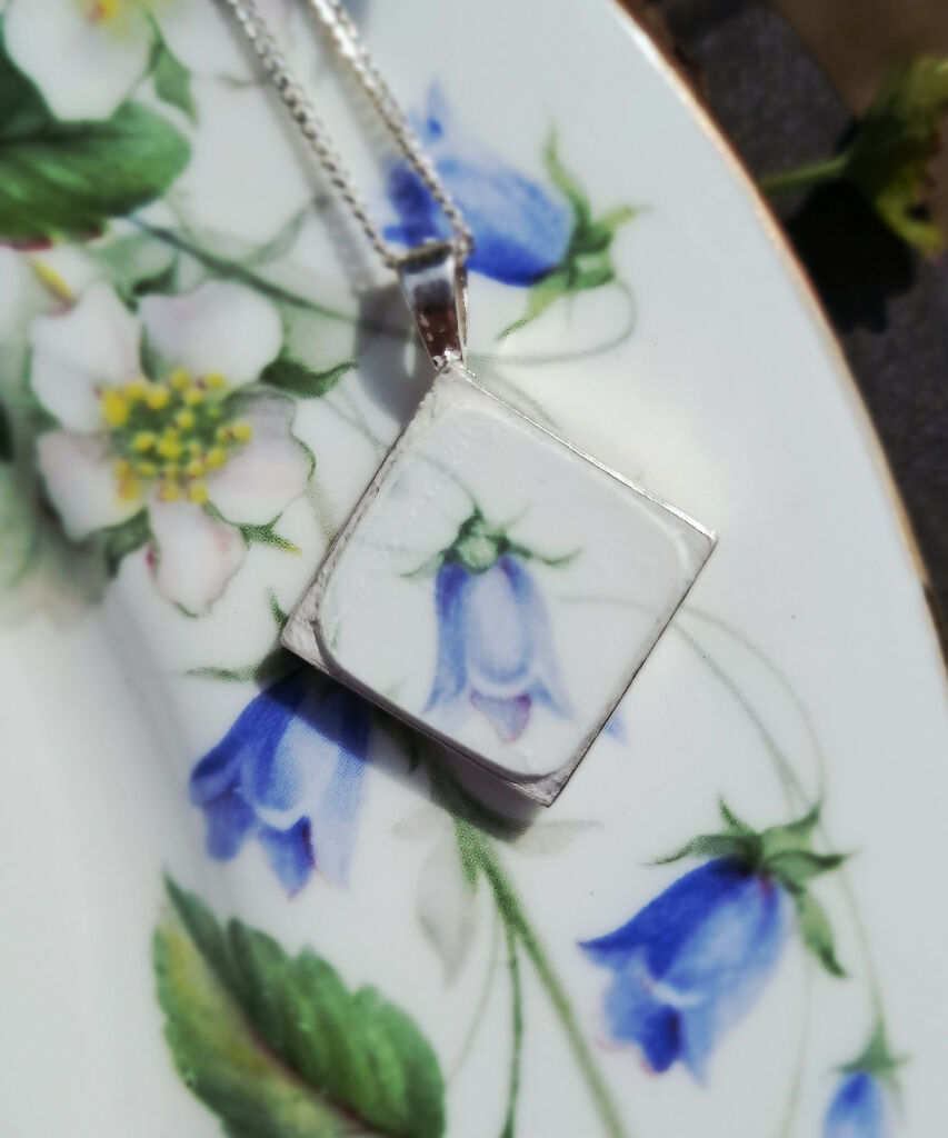 Blue Bell china Pendant in Sterling Silver with crest , Country Living ...