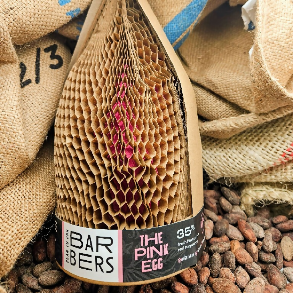 Barbers Bean to Bar Pink Easter Egg with Raspberry White Chocolate ...