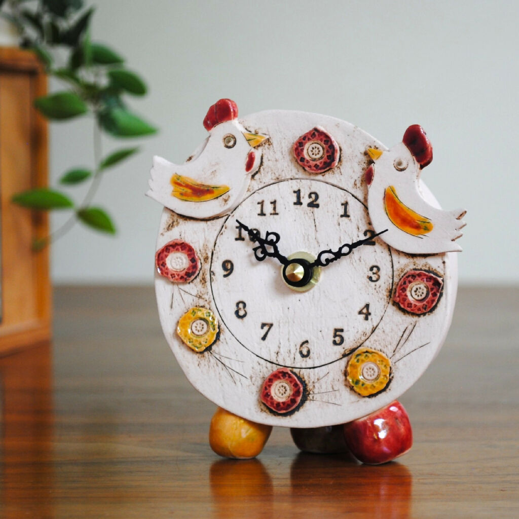 Small Mantel Clock With Chicken Hen Cockerel | Country Living Marketplace