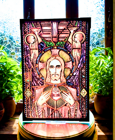 Holy Family Stained Glass Effect Panel - Harry Clarke – Country Living ...