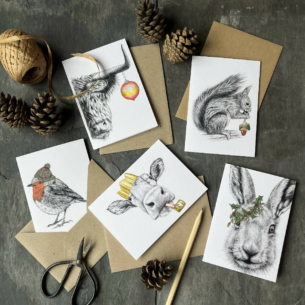 Set of 5 Wildlife Christmas Cards | The Country Living Marketplace