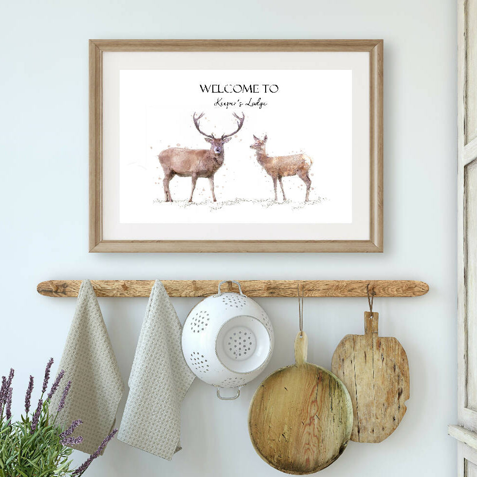 Personalised Stag & Doe Print | Country Living Marketplace