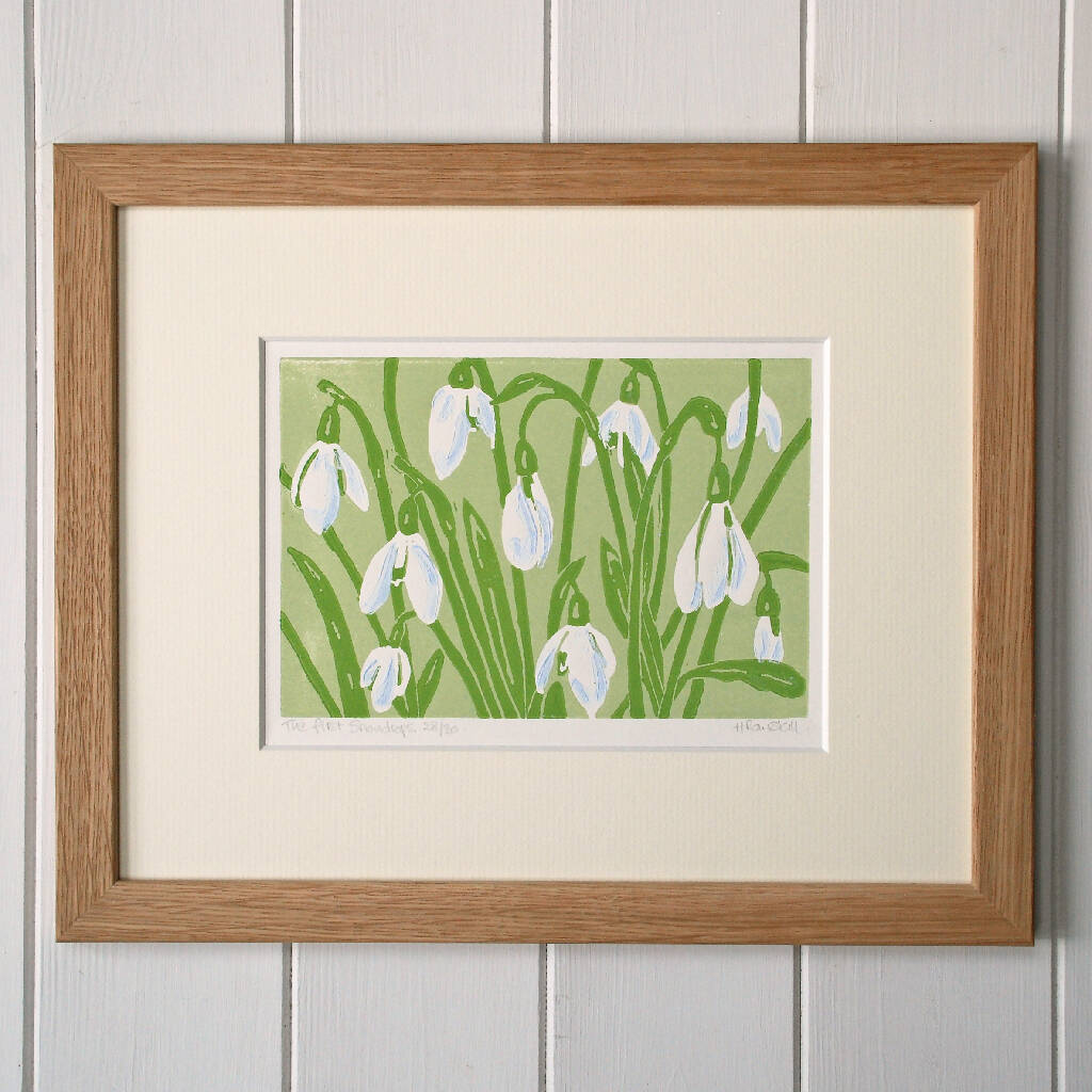 The first Snowdrops Limited Edition Original Linocut Print|Country ...