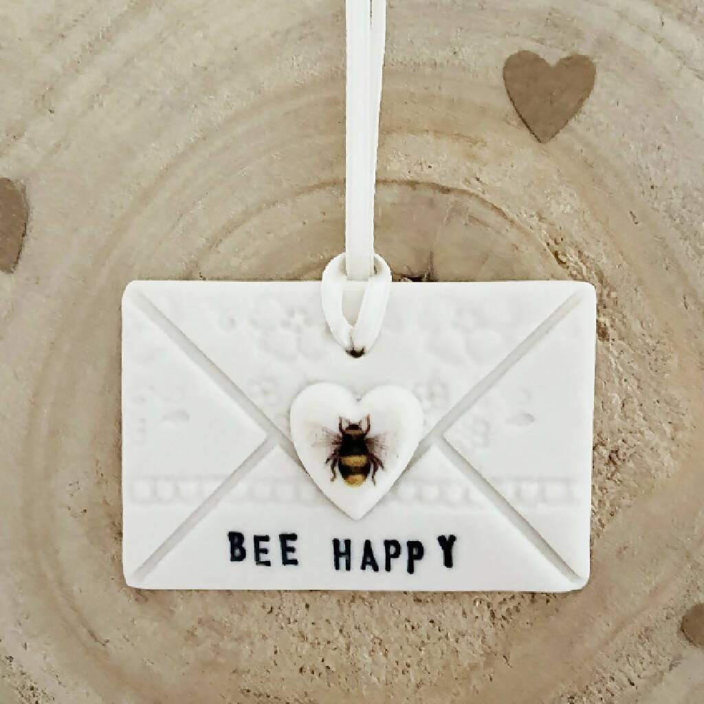Porcelain Bee Happy Envelope Decoration|Country Living Marketplace