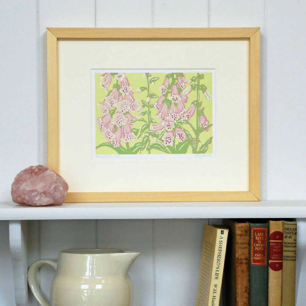 Foxgloves Limited Edition Original Linocut Print|Country Living Marketplace