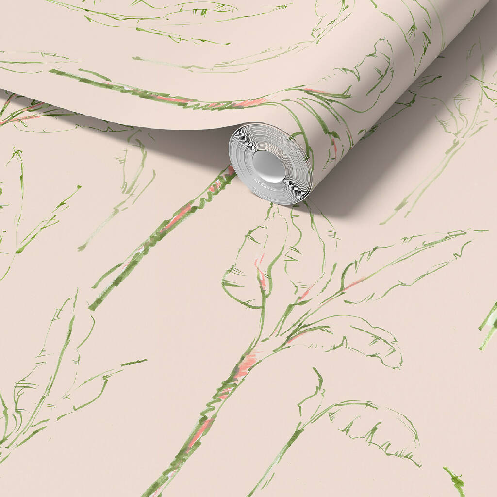 Tropical Paradise Pink Eco Wallpaper | Country Living Marketplace