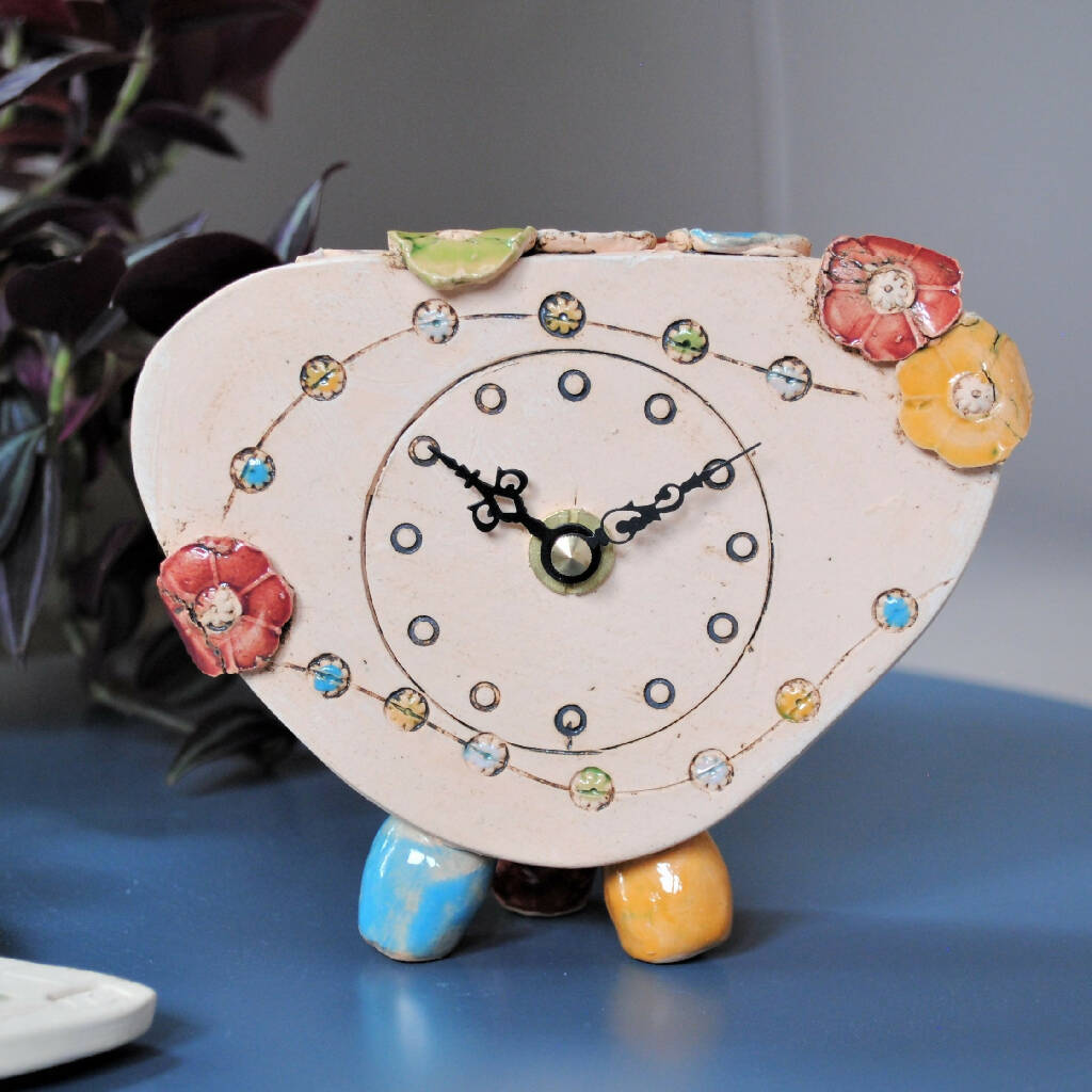 Small Mantel Clock with Flower Petals | Country Living Marketplace